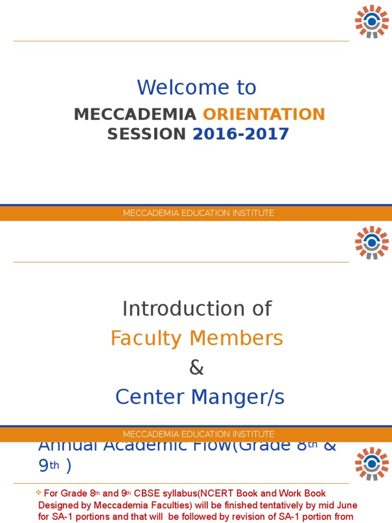 Orientation | PDF | Schools | Test/Examination