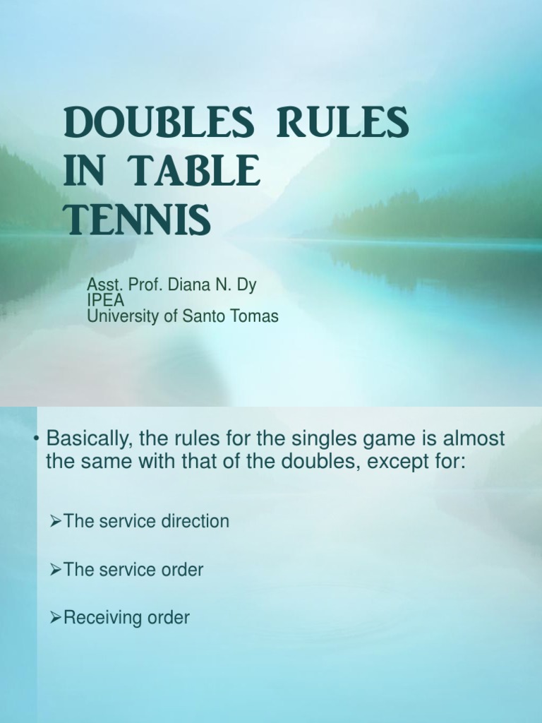 Table Tennis Doubles Serving Rules | PDF | Athletic Sports | Ball Games