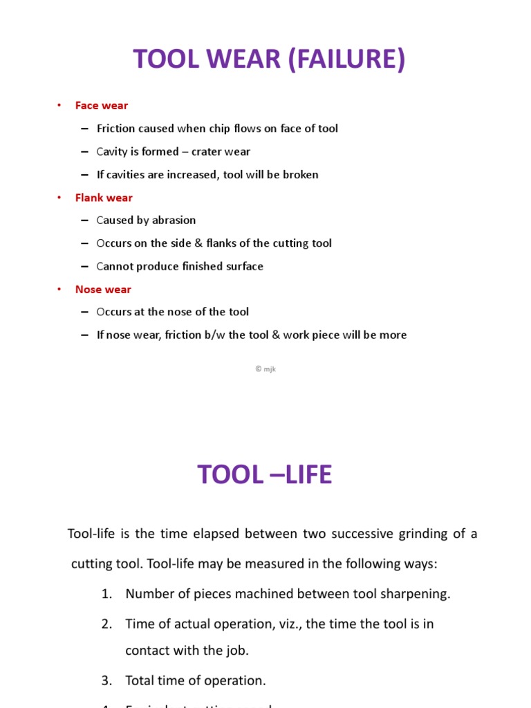 Tool Wear and Tool Life | PDF | Home & Garden | Science & Mathematics