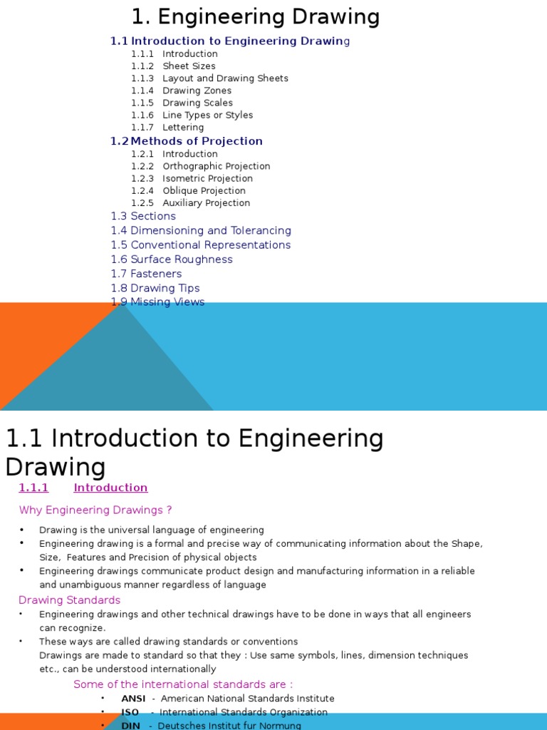 Engineering Drawing General | PDF | Engineering Tolerance | Perspective ...