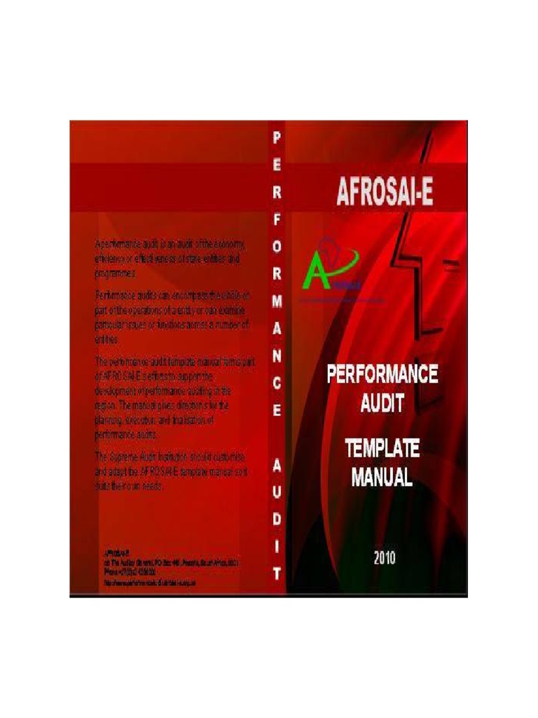 AFROSAI - E Performance Audit Template Manual (2010) | PDF | Audit | System