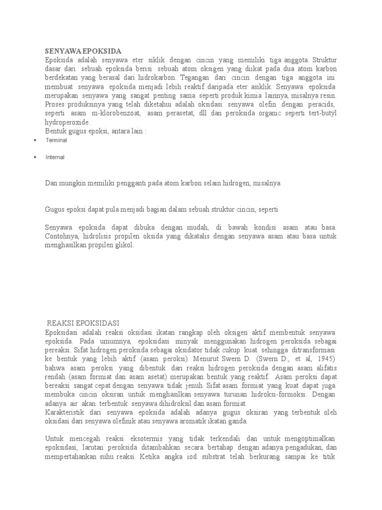 Makalah Epoksida 1 | PDF