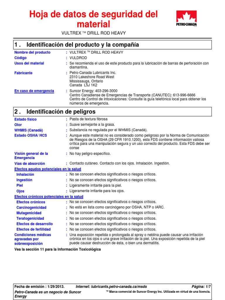 309-000018 Grasa de Tuberia - Vultrex Drill Rod Heavy - 01-2013 ...