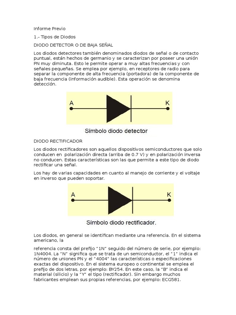 Tipos y Usos de Diodos Semiconductores | PDF | Diodo | Diodo láser