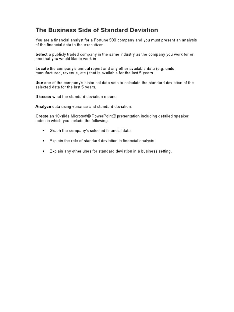 The Business Side of Standard Deviation | PDF | Business