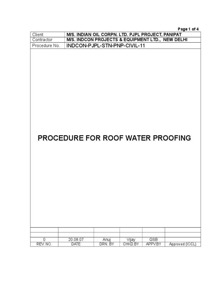 Roof Waterproofing Procedure Guide | PDF | Asphalt | Roof