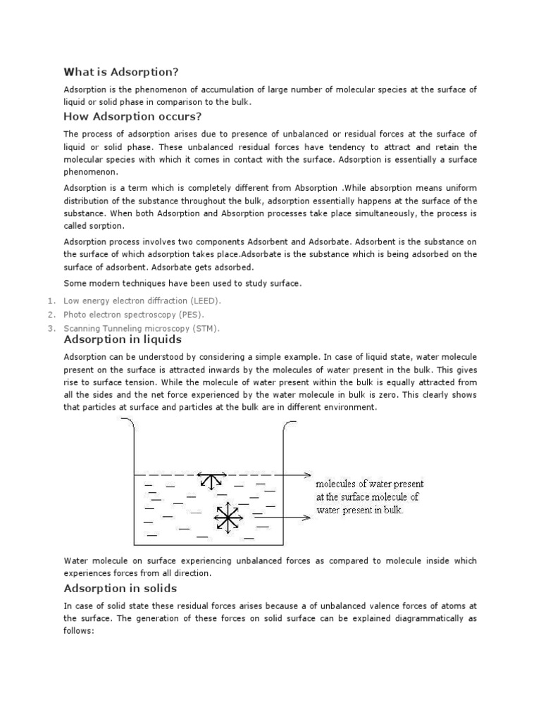 Understanding Adsorption Processes | PDF | Adsorption | Osmosis
