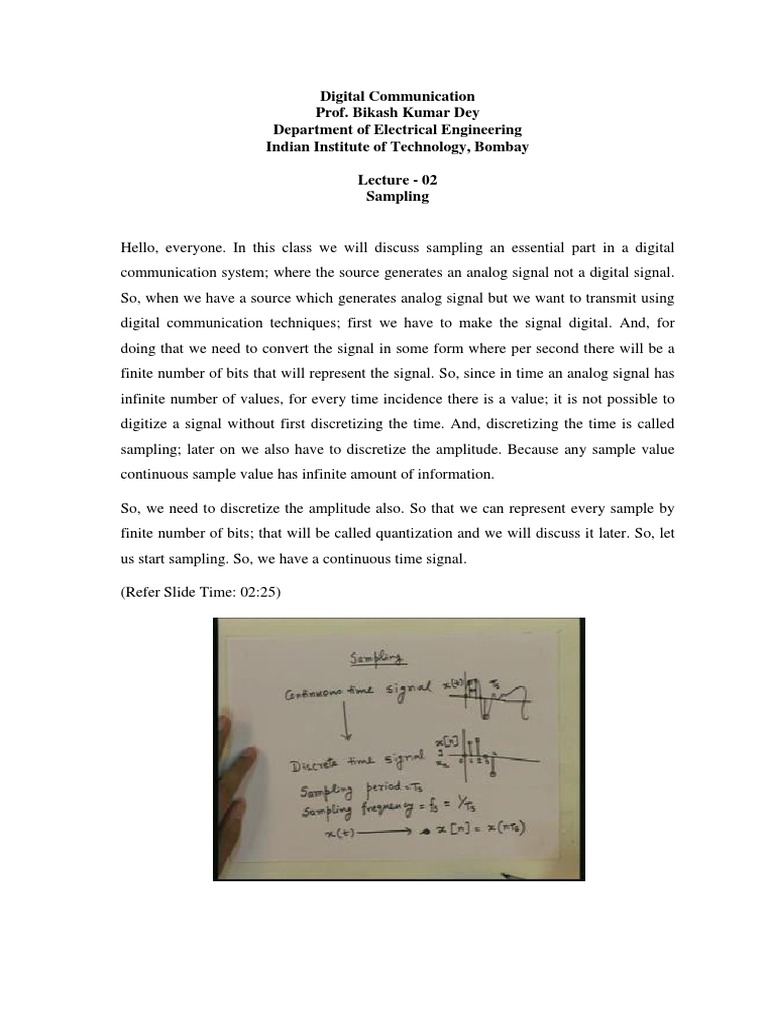 Digital Communication Prof. Bikash Kumar Dey Department of Electrical Engineering Indian ...