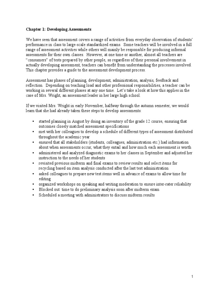 Module 1 Developing Assessments | PDF | Educational Assessment | Specification (Technical Standard)
