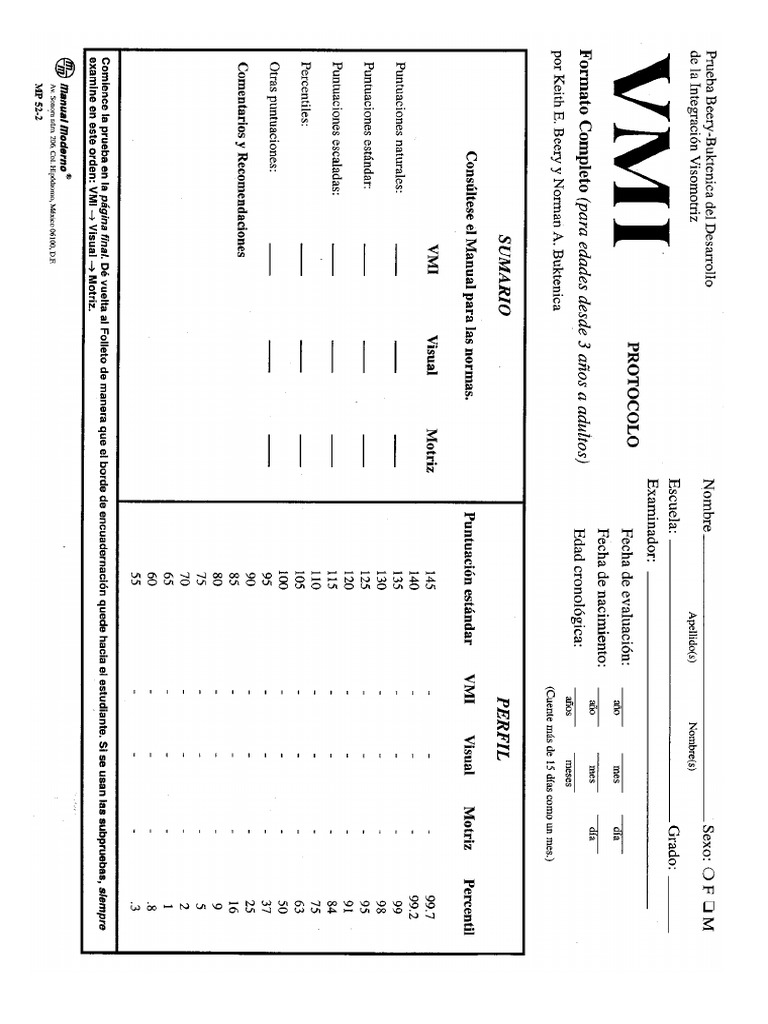 Beery Vmi Completo | PDF