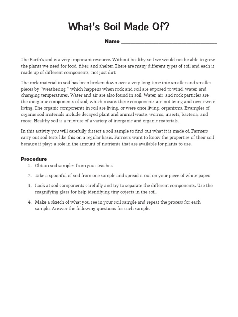 Whats Soil Made of | PDF