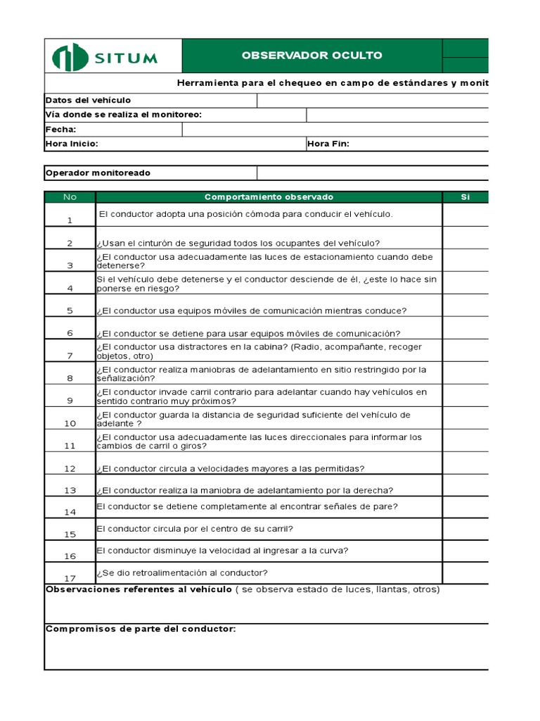 Formato de Monitoreo en Ruta | PDF | Transporte | Transporte por carretera