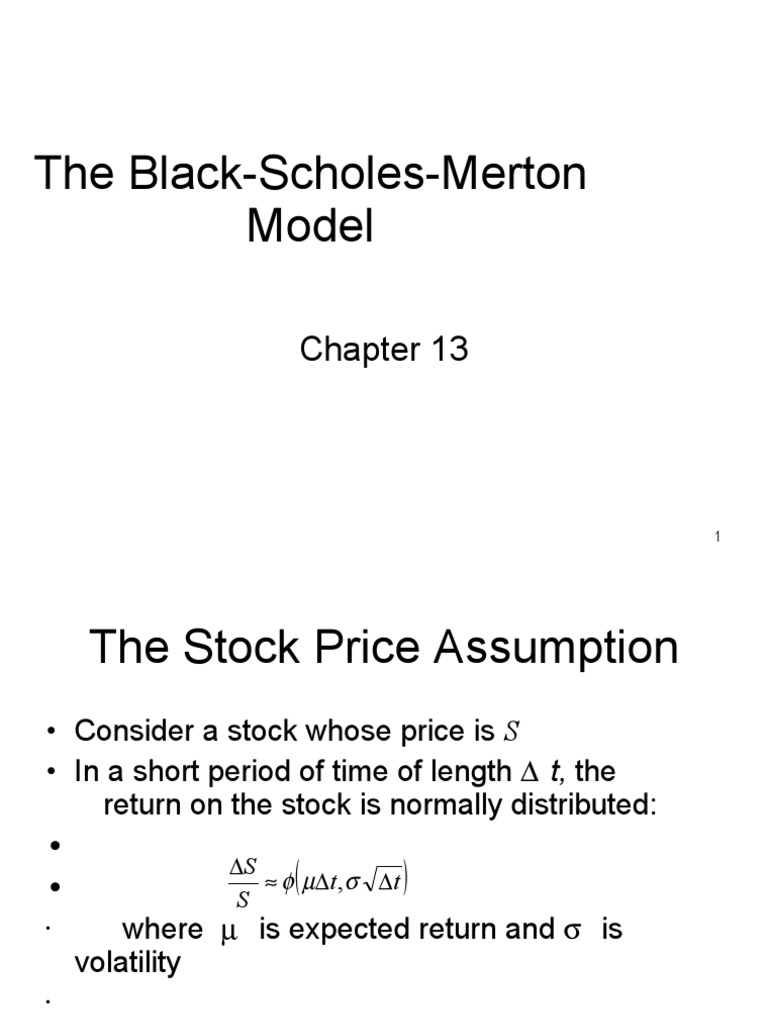 Chapter 13 - The Black-Scholes-Merton Model | PDF | Black–Scholes Model ...