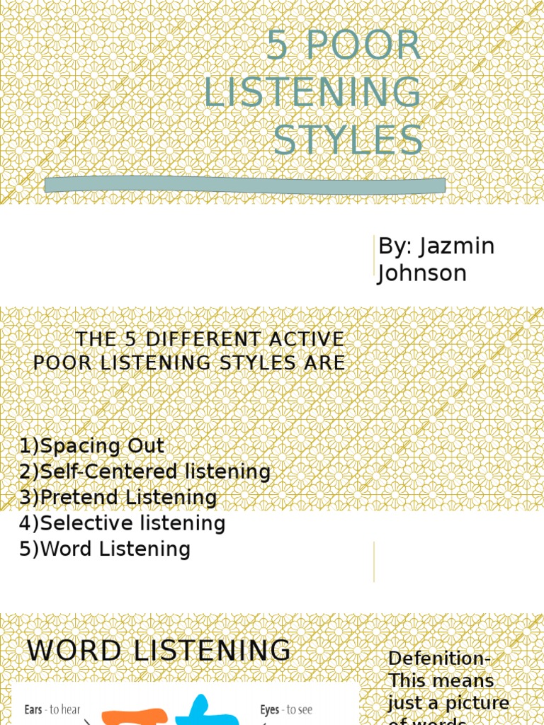 5 Poor Listening Styles | PDF