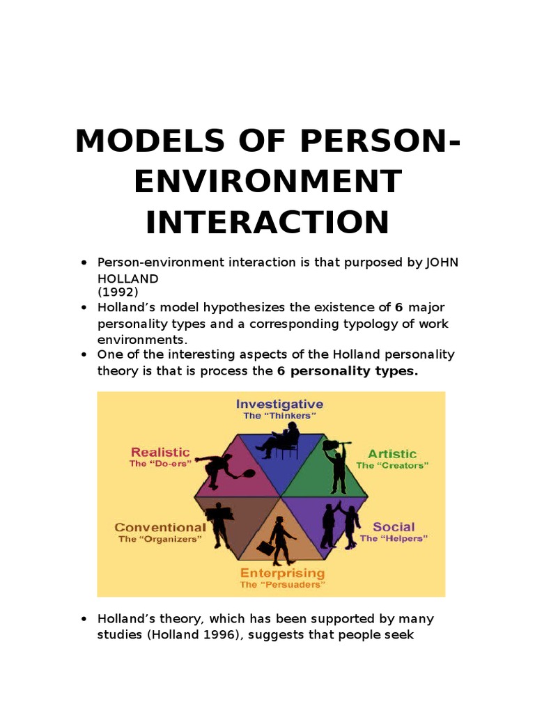 Holland's Person-Environment Theory | PDF
