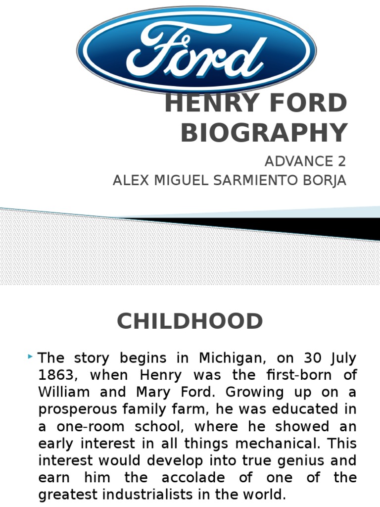 Henry Ford: Childhood and Early Career | PDF