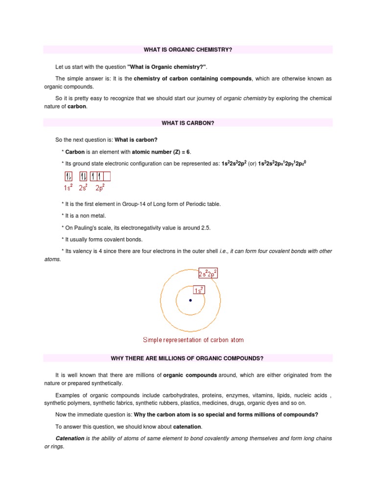 What Is Organic Chemistry | PDF | Chemical Bond | Valence (Chemistry)