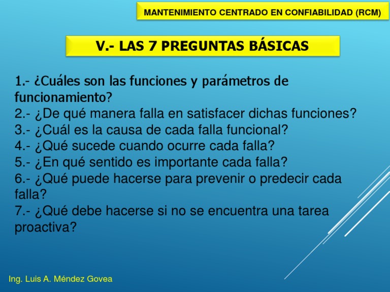 7 Preguntas Básicas Del RCM | PDF | Negocios