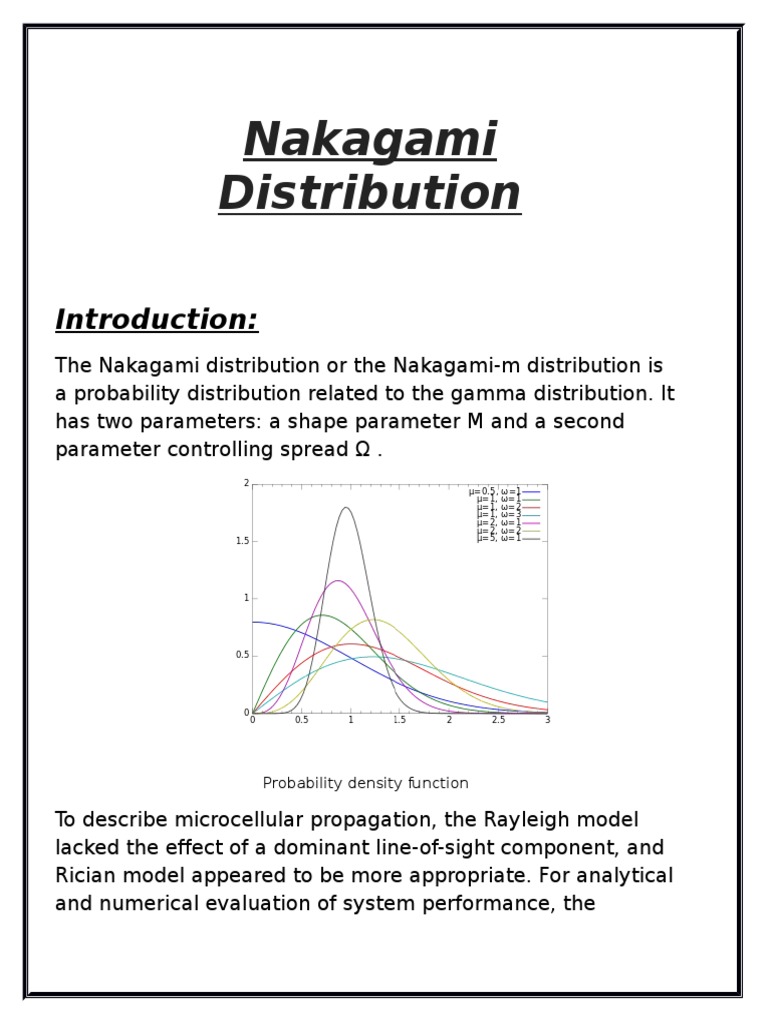 Analysis of the Nakagami Distribution and its Applications in Modeling ...