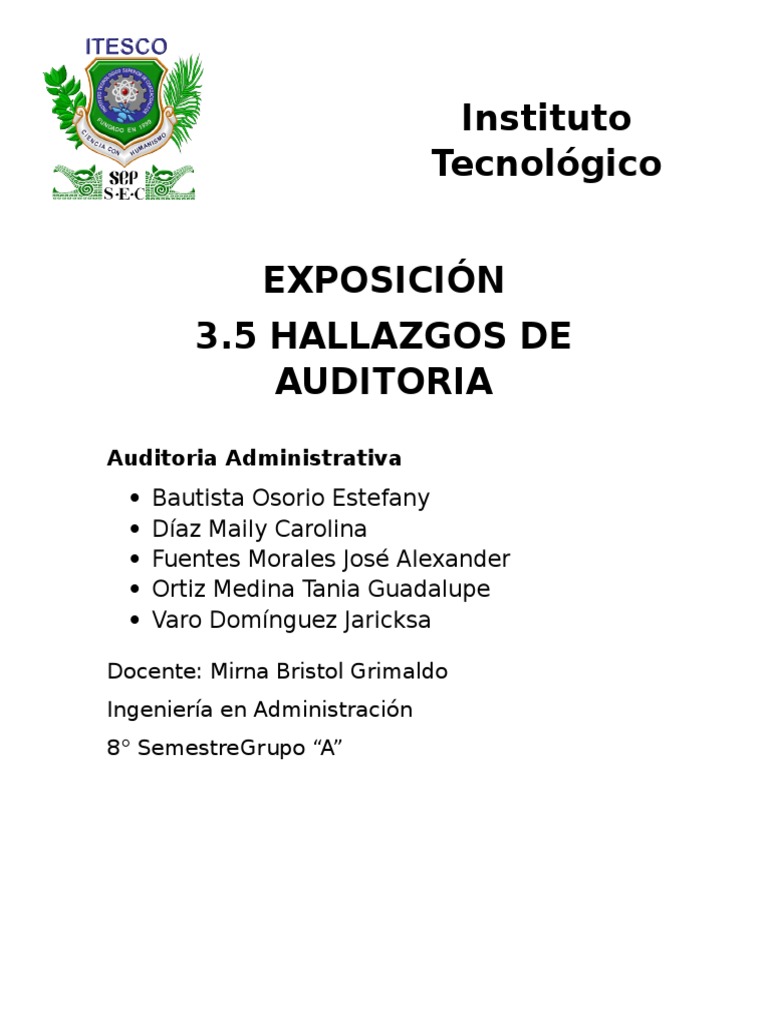 3.5 Hallazgo de Auditoria | PDF | Contralor | Auditoría financiera