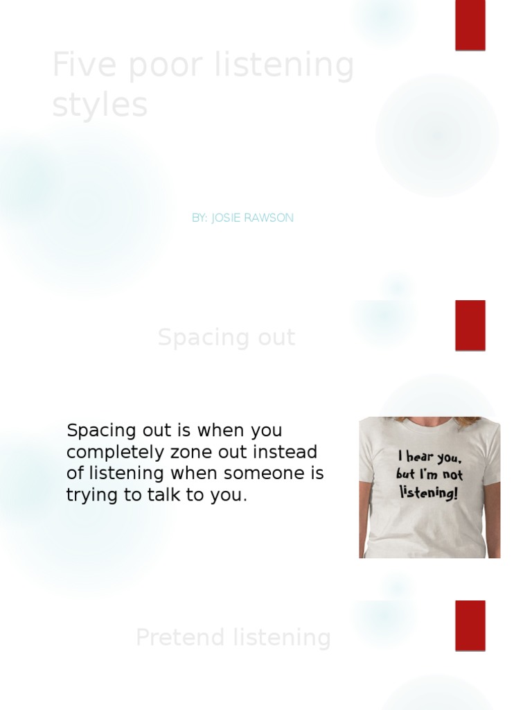 Five Poor Listening Styles | PDF