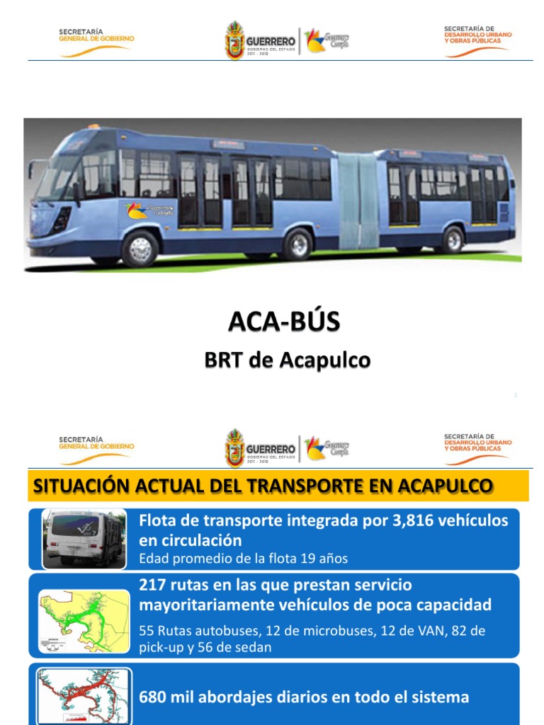 ACABUS Presentación BRT Acapulco 15-Feb-2012 | PDF | Autobús ...