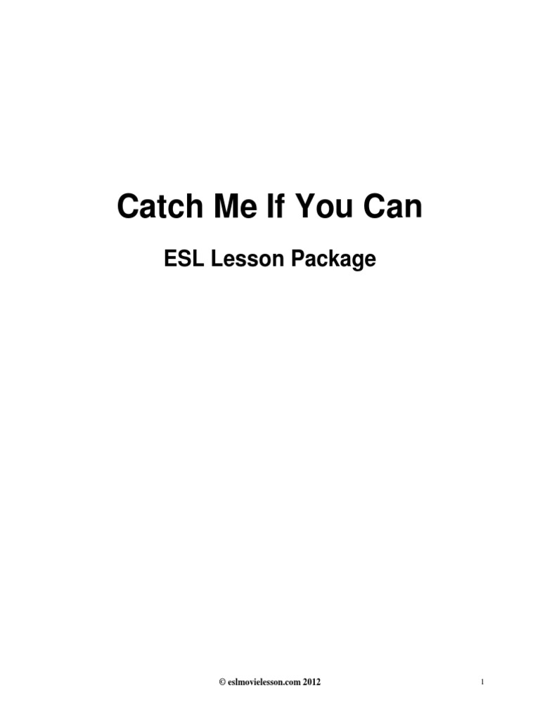 Catch Me If You Can Preview | PDF