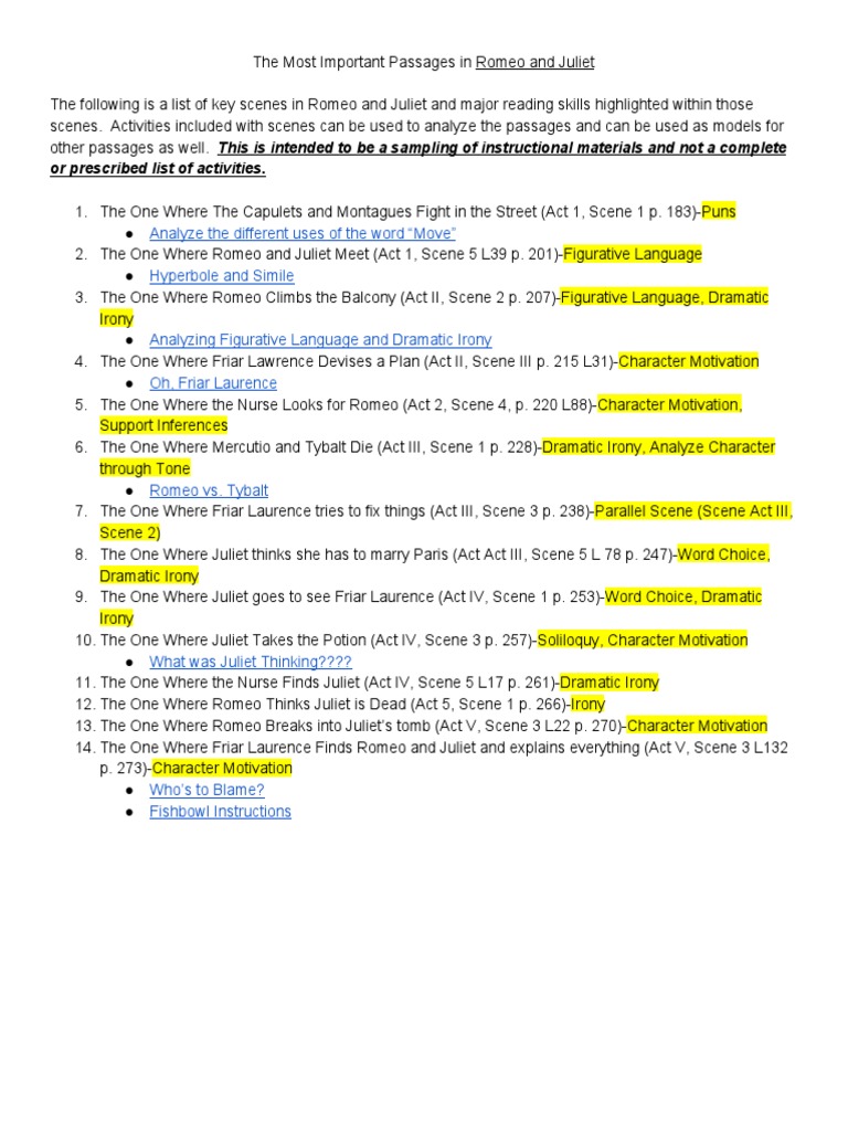 Figurative Language in Romeo and Juliet | PDF | Language Arts & Discipline