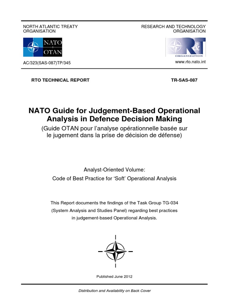 NATO Guide To Soft Ops Analysis | PDF | Intelligence Analysis | Military