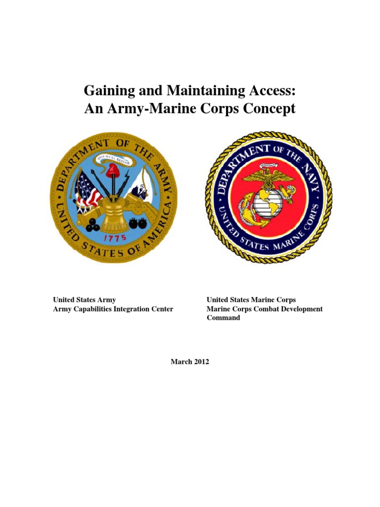 CDI Army USMC Concept 12 March v1 0 Signed PDF | PDF | Maneuver Warfare ...