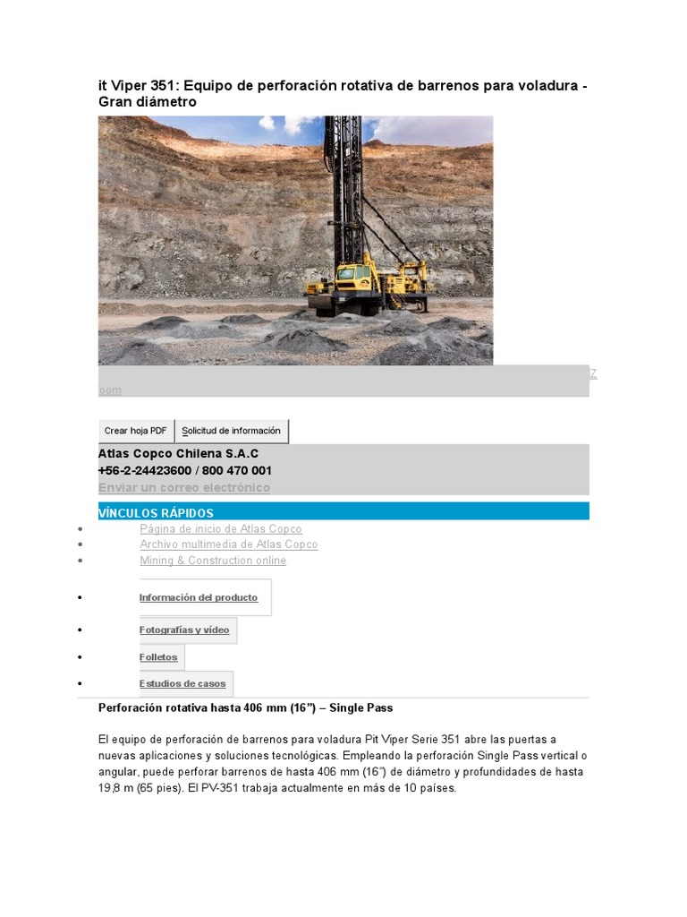 Pit Viper 351: Perforadora Rotativa Eficiente | PDF | Hogar, jardinería ...
