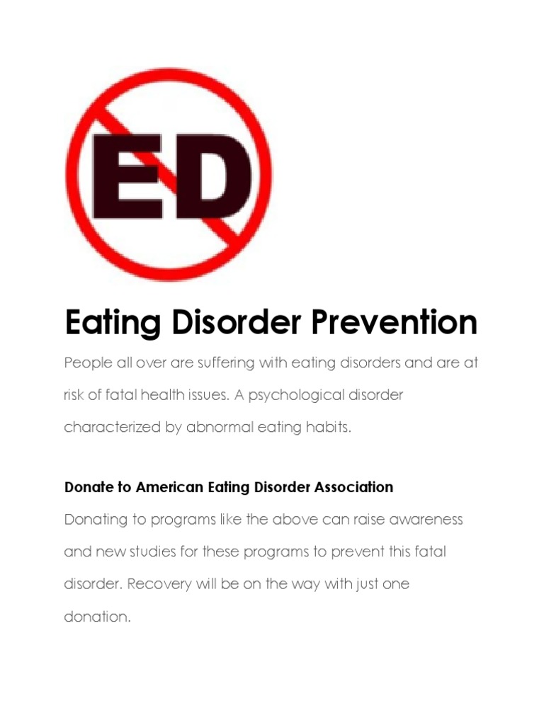 Eating Disorder Prevention Awareness | PDF