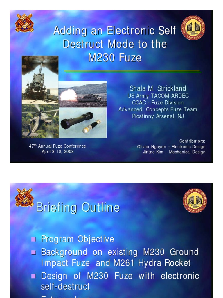 Self Destruct Timer in at Rockets W-M230 Fuse | PDF | Fuze | Electrical Engineering