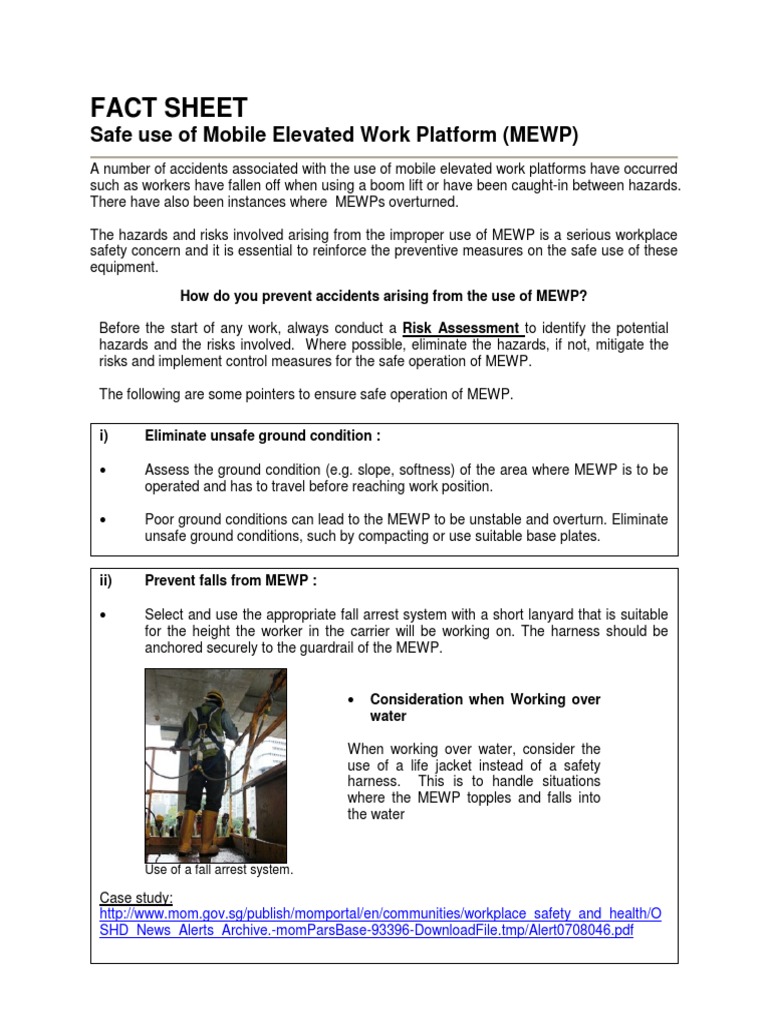 Safe Use of MEWP 241008 | PDF | Risk | Safety