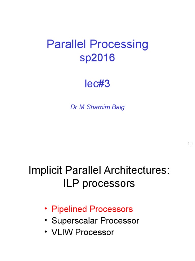 Parallel Processing Sp2016 Lec 3 Pdf Parallel Computing Instruction Set