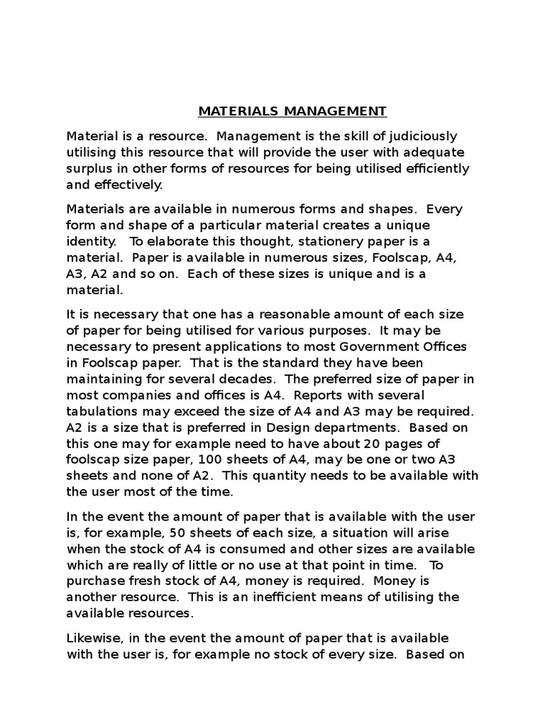 Material Management | PDF | Inventory | Supply Chain