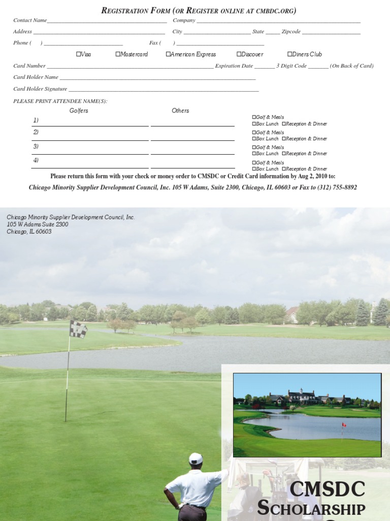 CMSDC Scholarship Golf Classic Registration | PDF | Golf Course ...