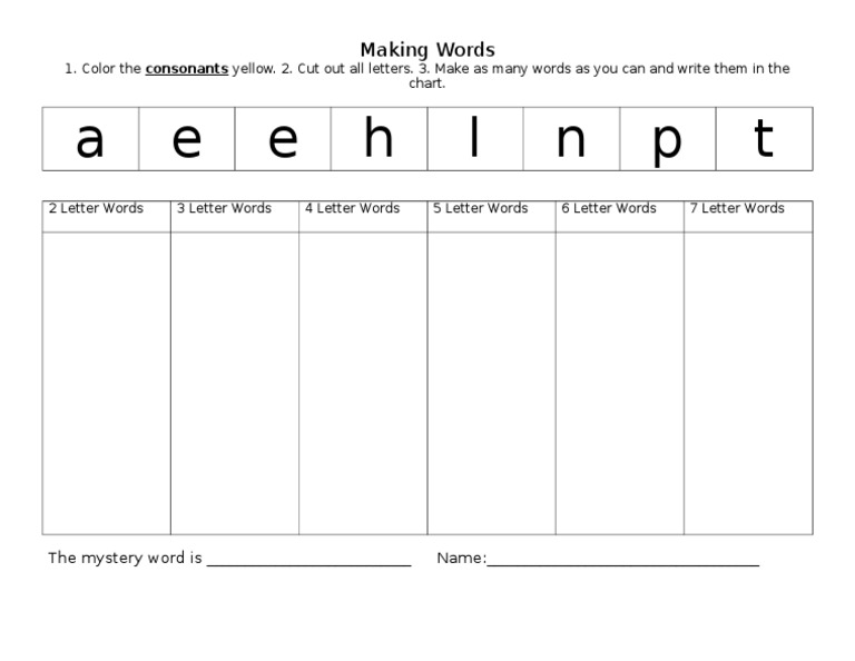 Word Creation Activity Guide | PDF | Language Arts & Discipline ...