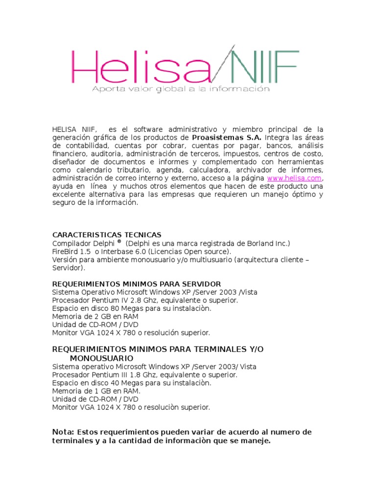Helisa Niif | PDF | Software | Contabilidad