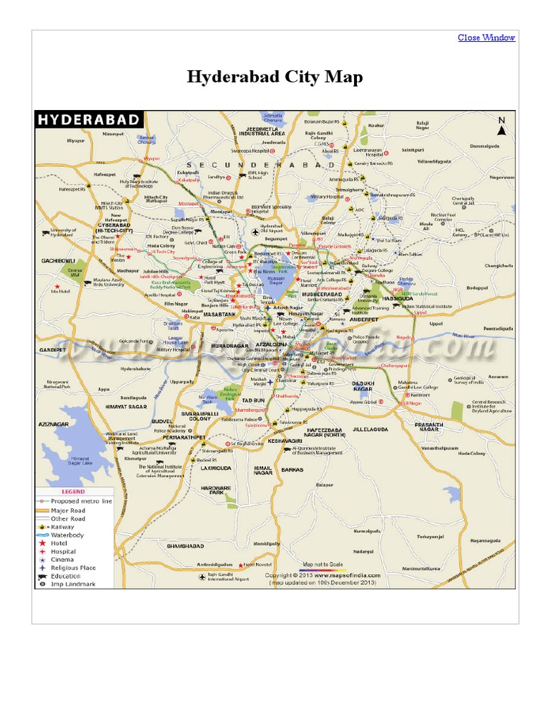 Hyderabad City Map Overview | PDF