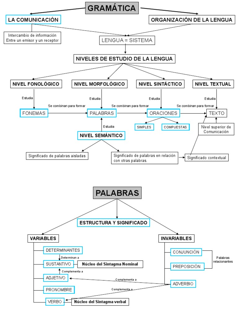Esquemas Básicos Gramática | PDF | Verbo | Palabra