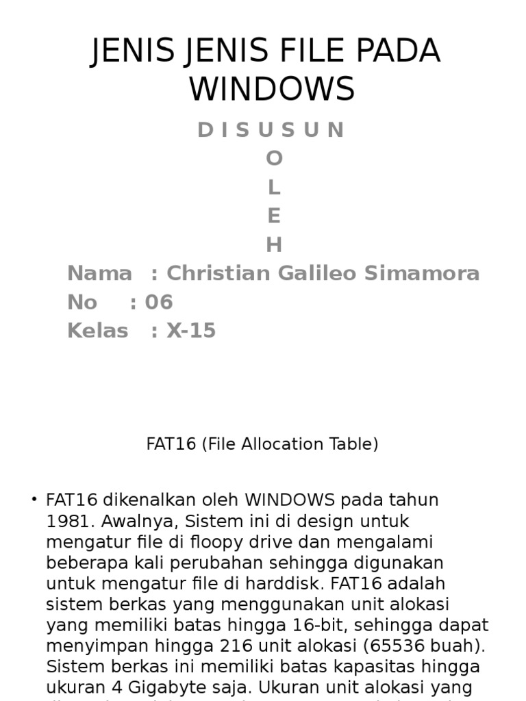 Jenis Jenis File Pada Windows | PDF