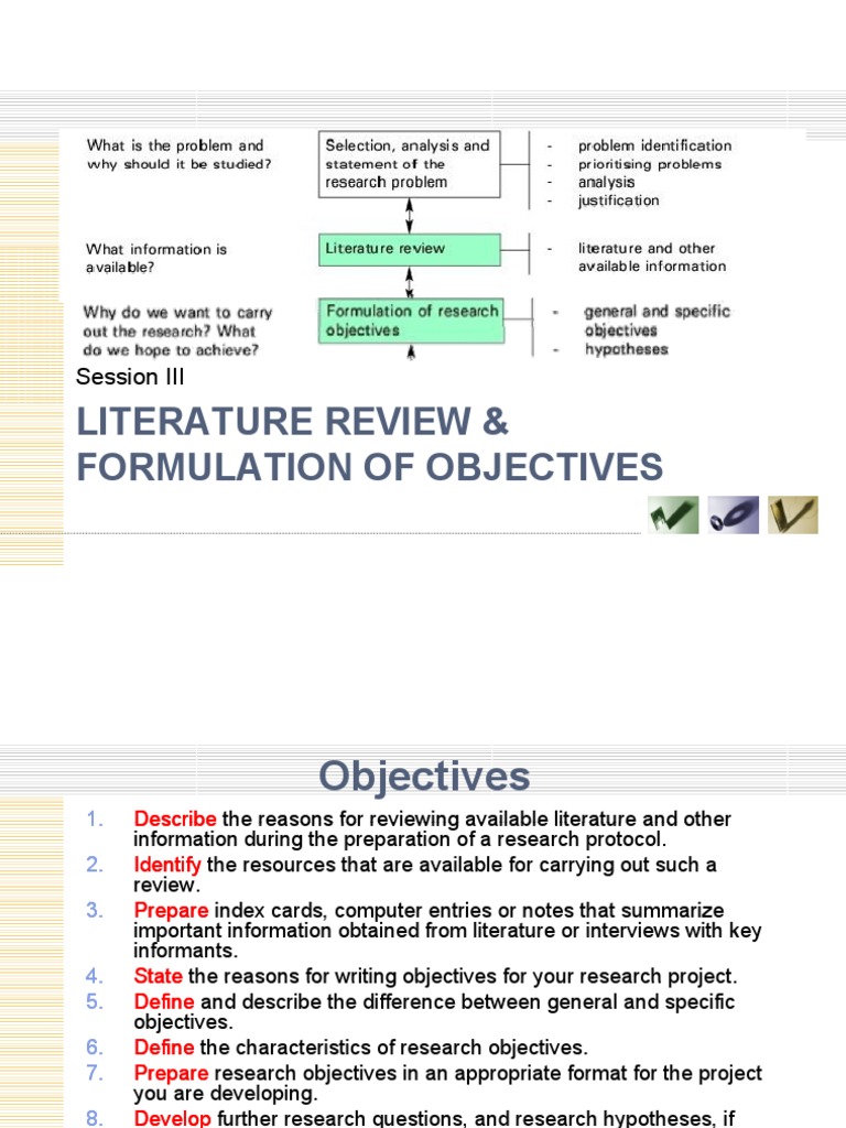 Literature Review & Formulation of Objectives: Session III | PDF ...