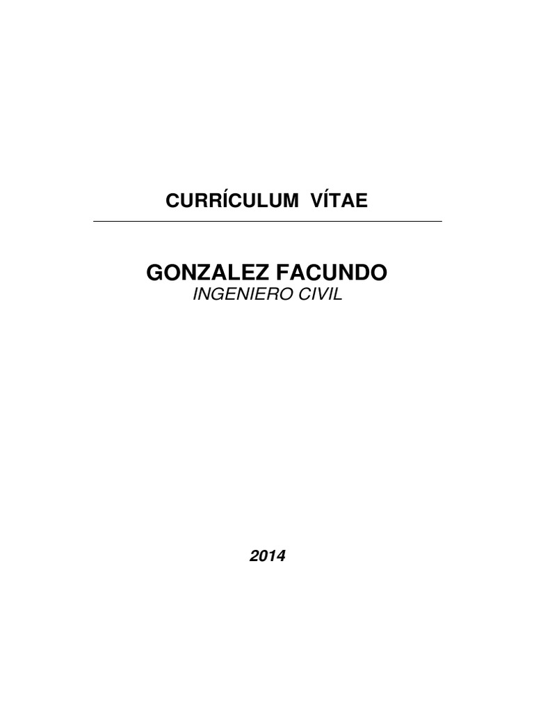 CV - Ing. Gonzalez Facundo | PDF | Ingeniería | Agua