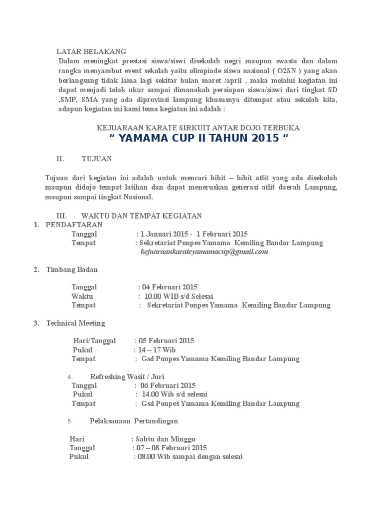 Proposal Karate | PDF