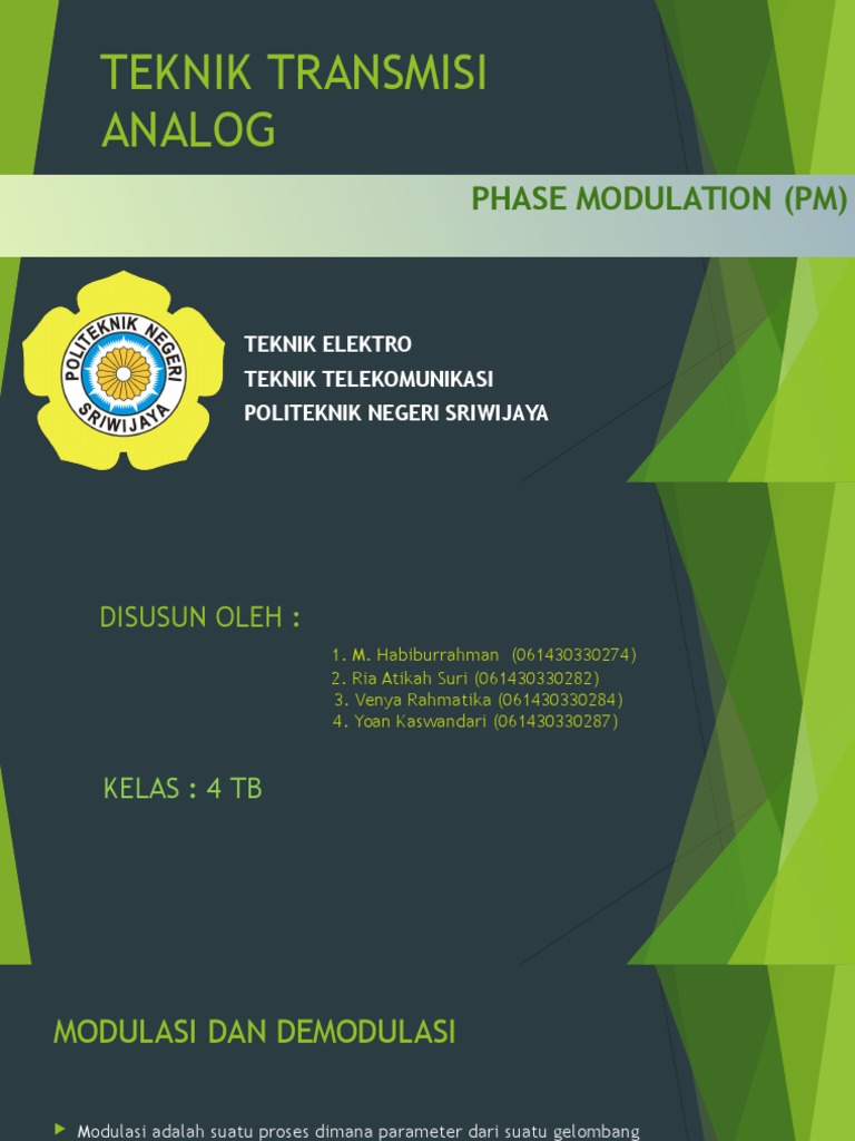 Phase Modulation (Modulasi Fasa) | PDF