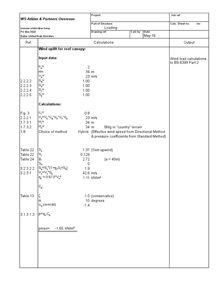 Wind Load Bs 6399 | PDF