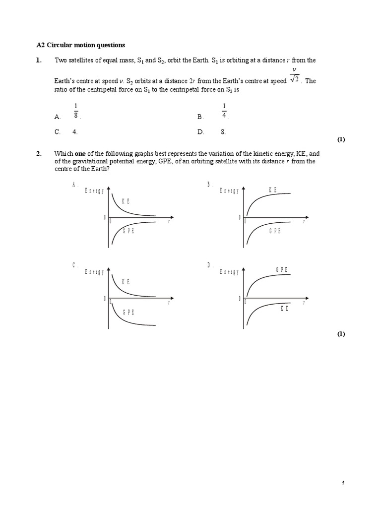 A2 Circular Motion Questions | PDF | Orbit | Acceleration