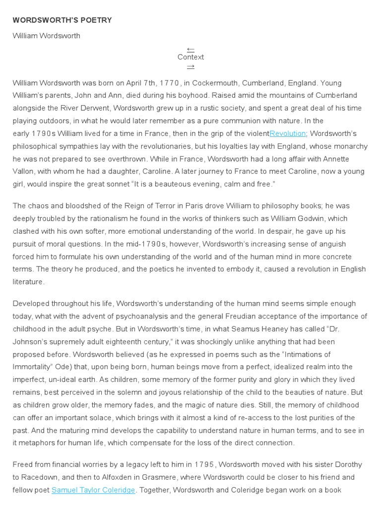 WORDSWORTH Tintern Abbey | Download Free PDF | William Wordsworth ...