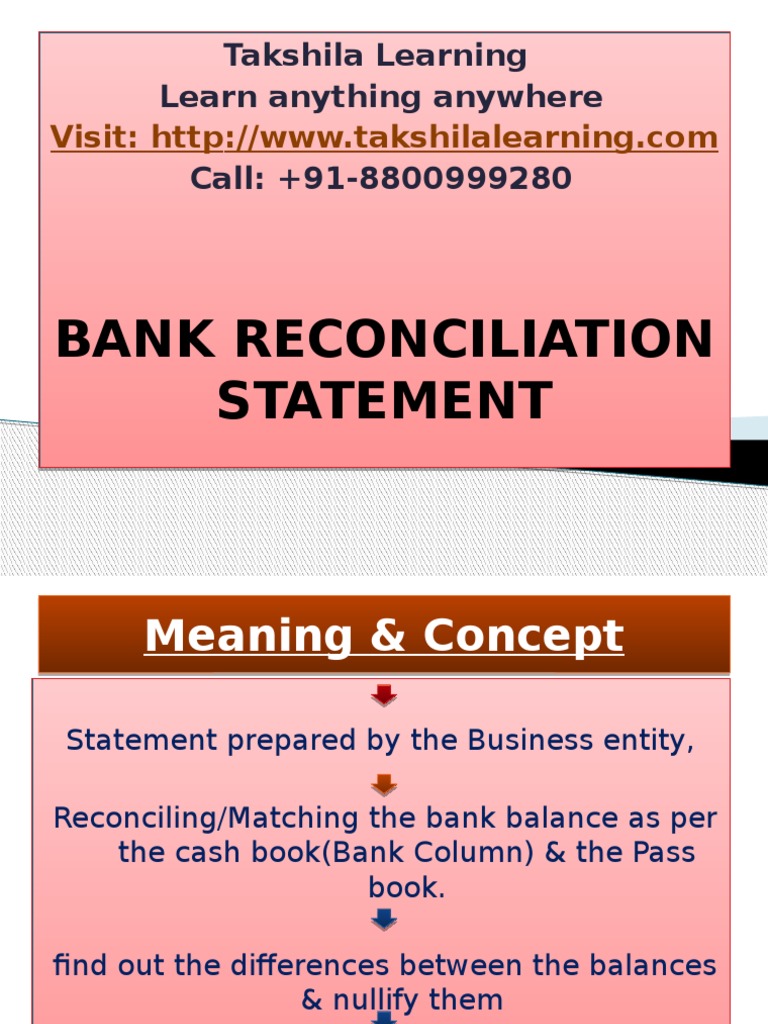 BRS (Bank Reconciliation Statement) | Bookkeeping | Debits And Credits